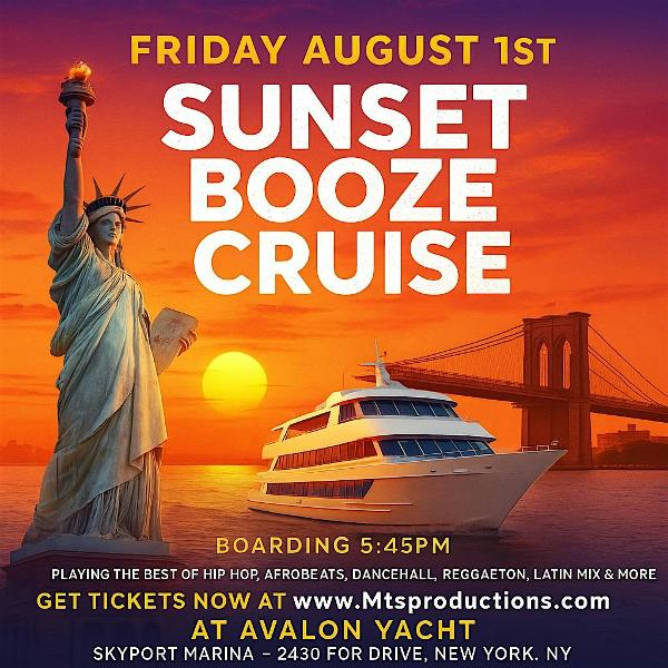 Sunset Booze Cruise NYC Friday, August 1st | Avalon Yacht at Skyport ...